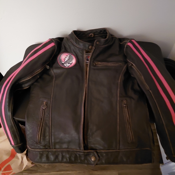 Grateful Dead | Jackets & Coats | Grateful Dead Black And Pink Leather ...